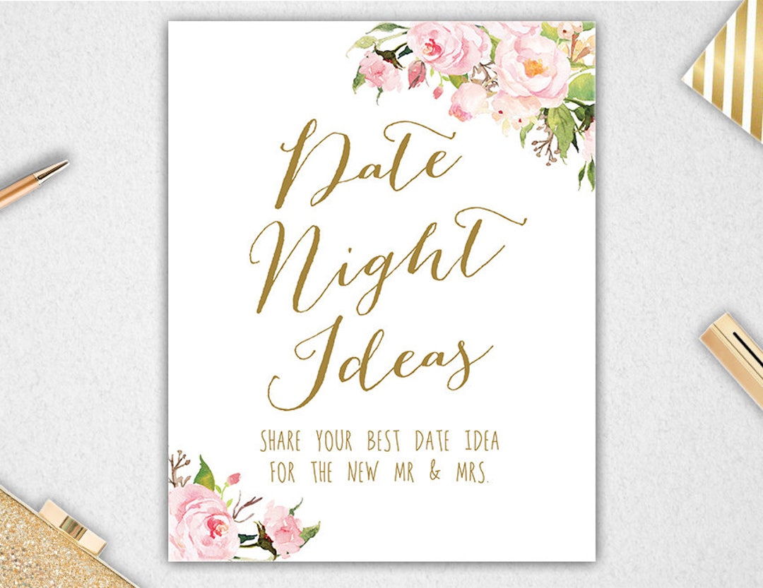 Date Night Sign // INSTANT DOWNLOAD // 8x10 // Date Night // Bridal ...