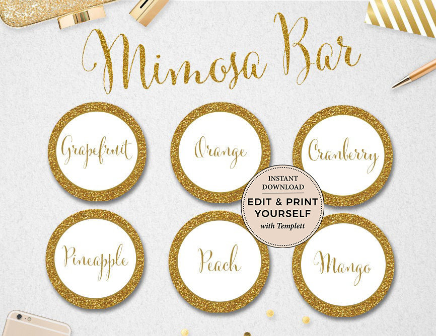Mimosa Bar Juice Labels & Sign Mimosa Bar Labels Mimosa - Etsy