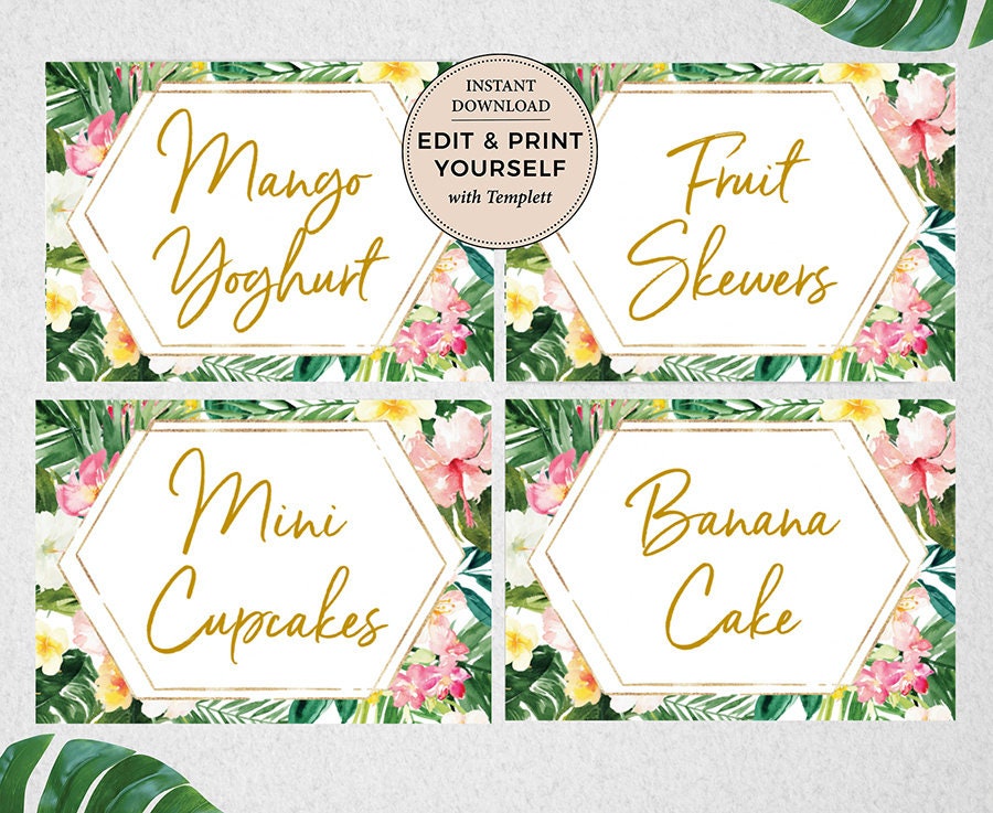 Tropical Birthday Bundle Tropical Birthday Editable Tropical | Etsy