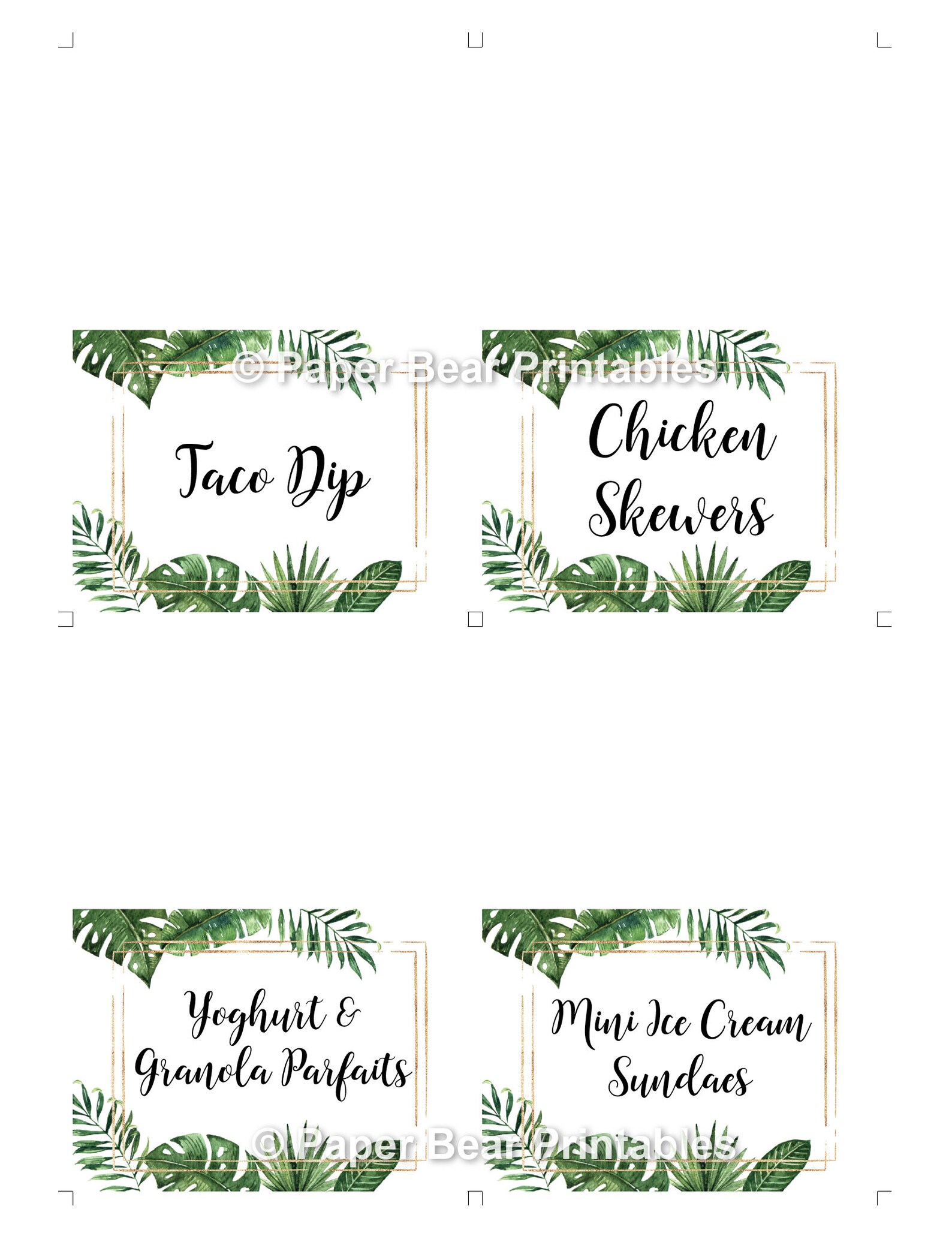 Food Labels Tropical Food Labels Editable Food Labels | Etsy