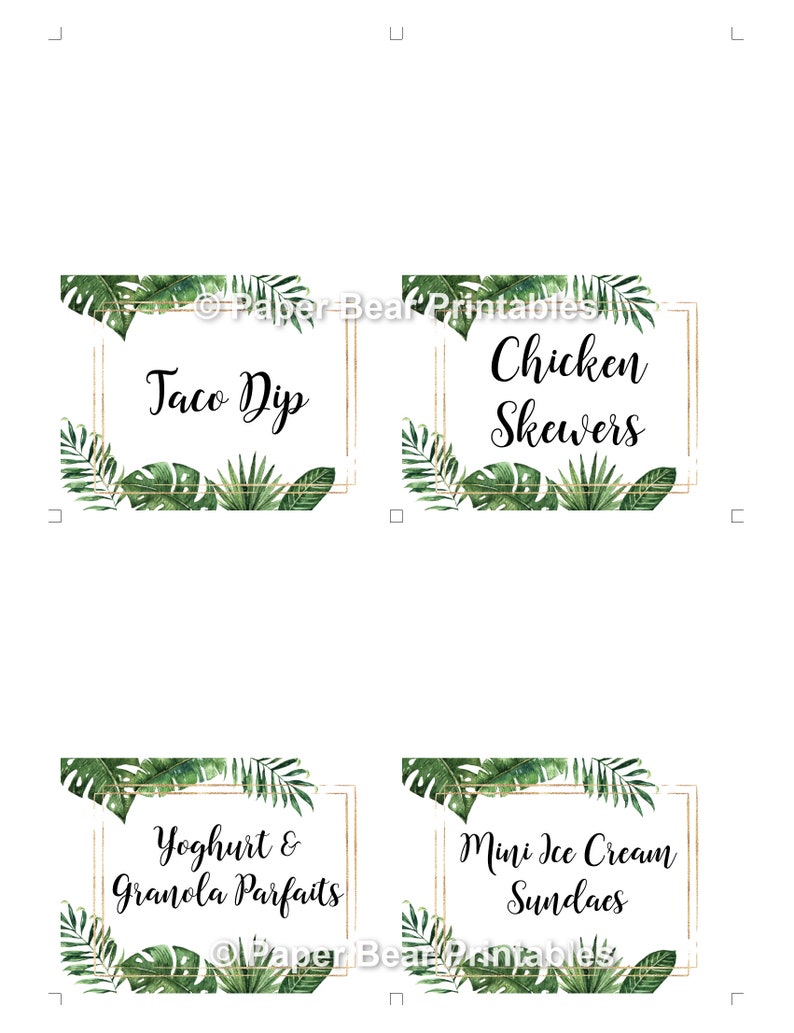 Tropical Food Labels: Editable Template (instant Download) - Etsy