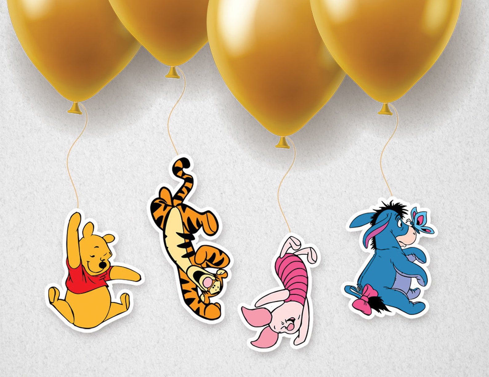 Winnie the Pooh Balloon Cutouts: Double Sided Hanging Decoration ...