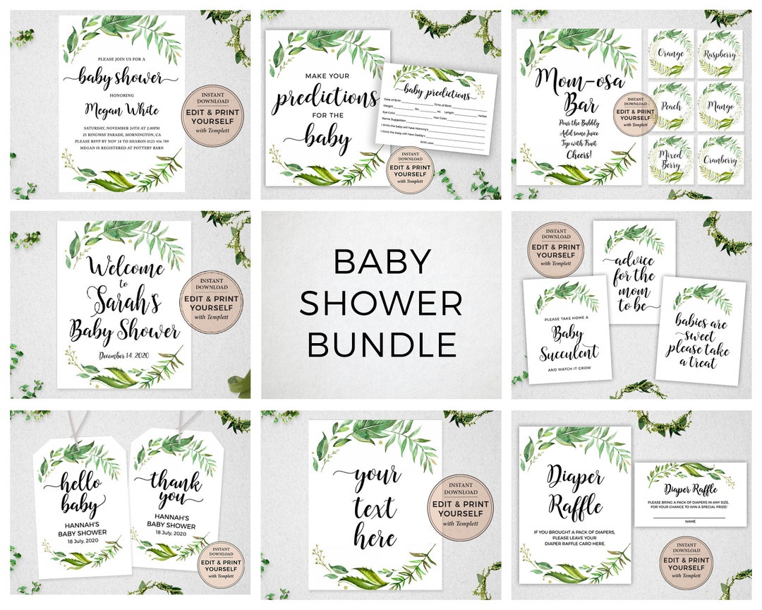 Editable Baby Shower Template Bundle: Gender Neutral (instant Download ...