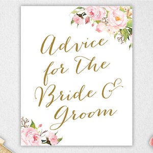 Advice for the Bride & Groom Sign // INSTANT DOWNLOAD // 8x10 // Bridal ...