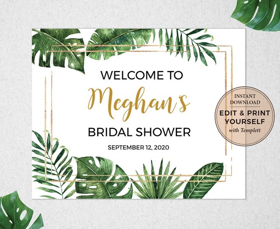 Editable Welcome Sign, Welcome Sign, Tropical Welcome Sign, Tropical ...