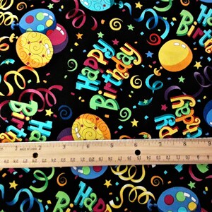Happy Birthday Cotton Fabric Remnants - Etsy