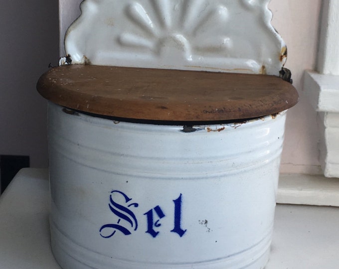 Rare Antique French Salt Box Enamelware Made in Belgium - Etsy