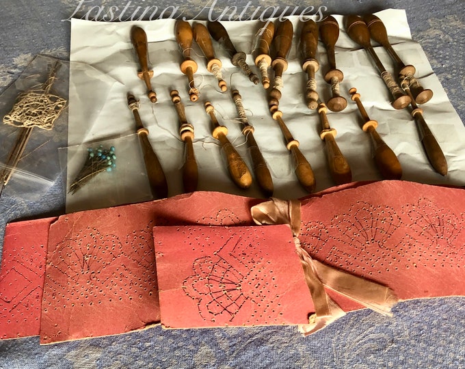 Antique French Set of Lace Bobbins and Lace Patterns, 19th Century - Etsy