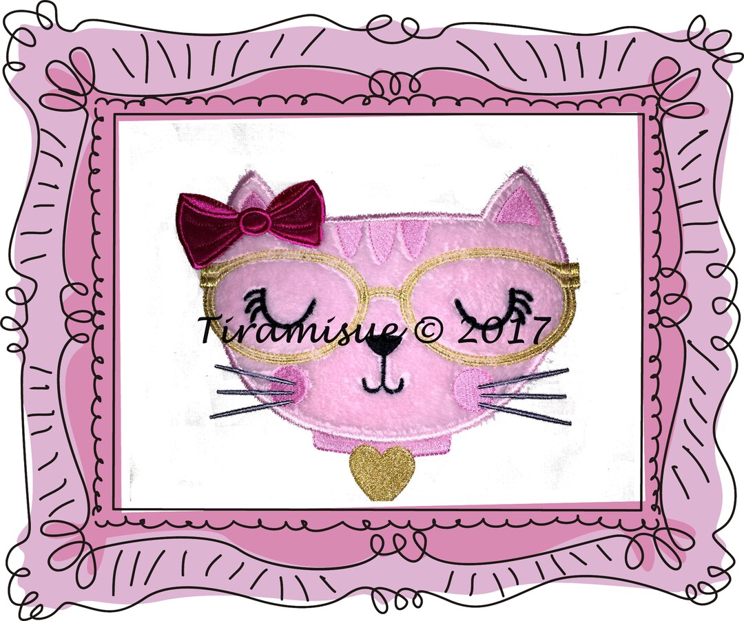 Fancy Cat Applique for the 200 X 300mm (8x12 Inch) Embroidery Hoop - Etsy
