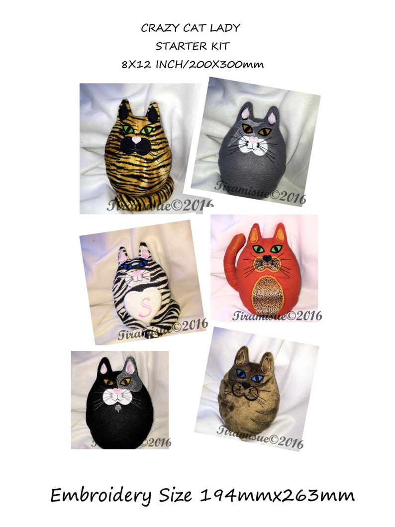 Crazy Cat Lady Starter Kit diseño de bordado la máquina para - Etsy España
