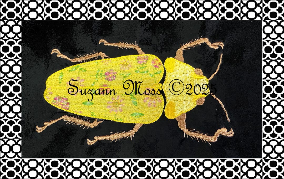 LONG Beetle 2 Applique for the 6x10 Inch/160x260mm Machine Embroidery ...