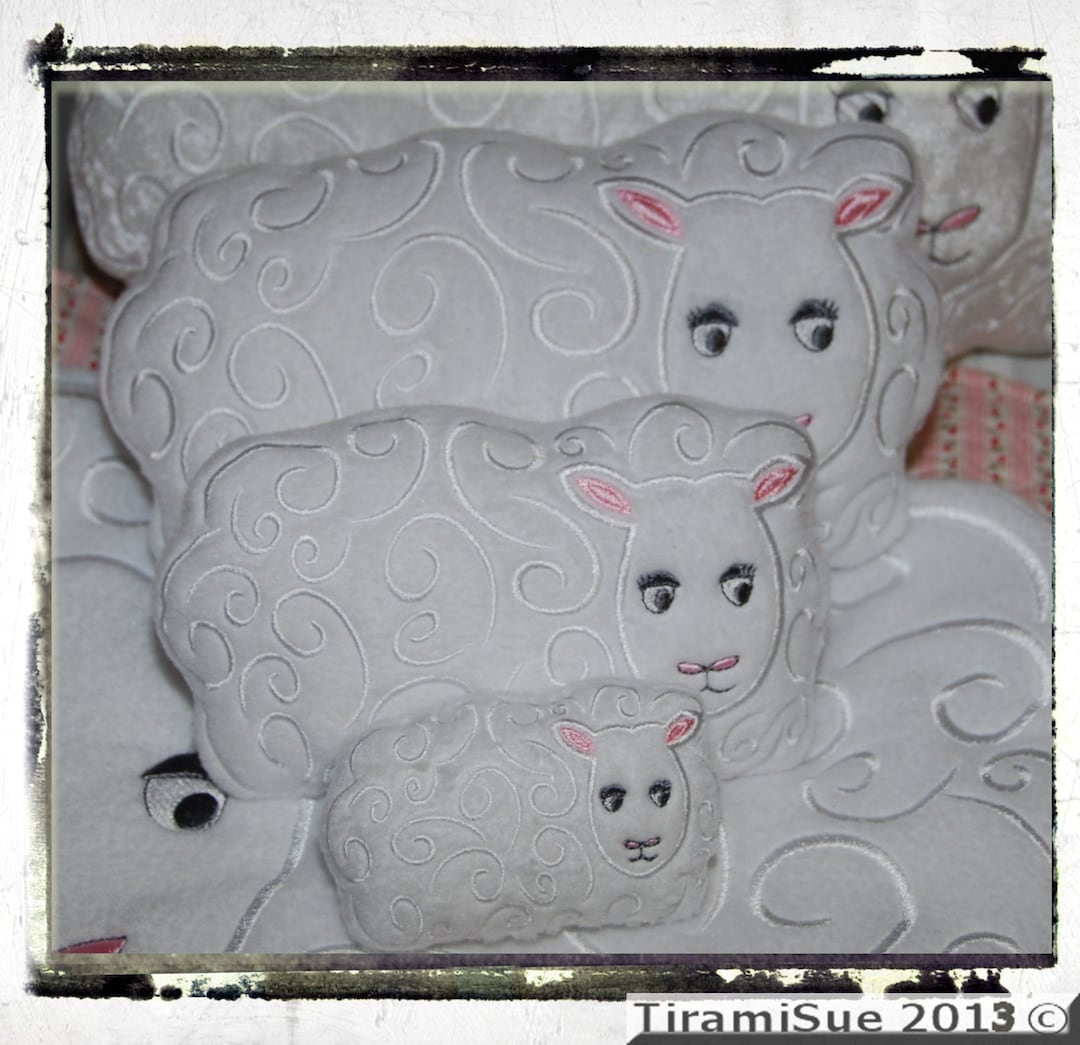 Sheep Pillow/pin Cushion 5 X 7inch/130x180mm Machine Embroidery Hoop - Etsy