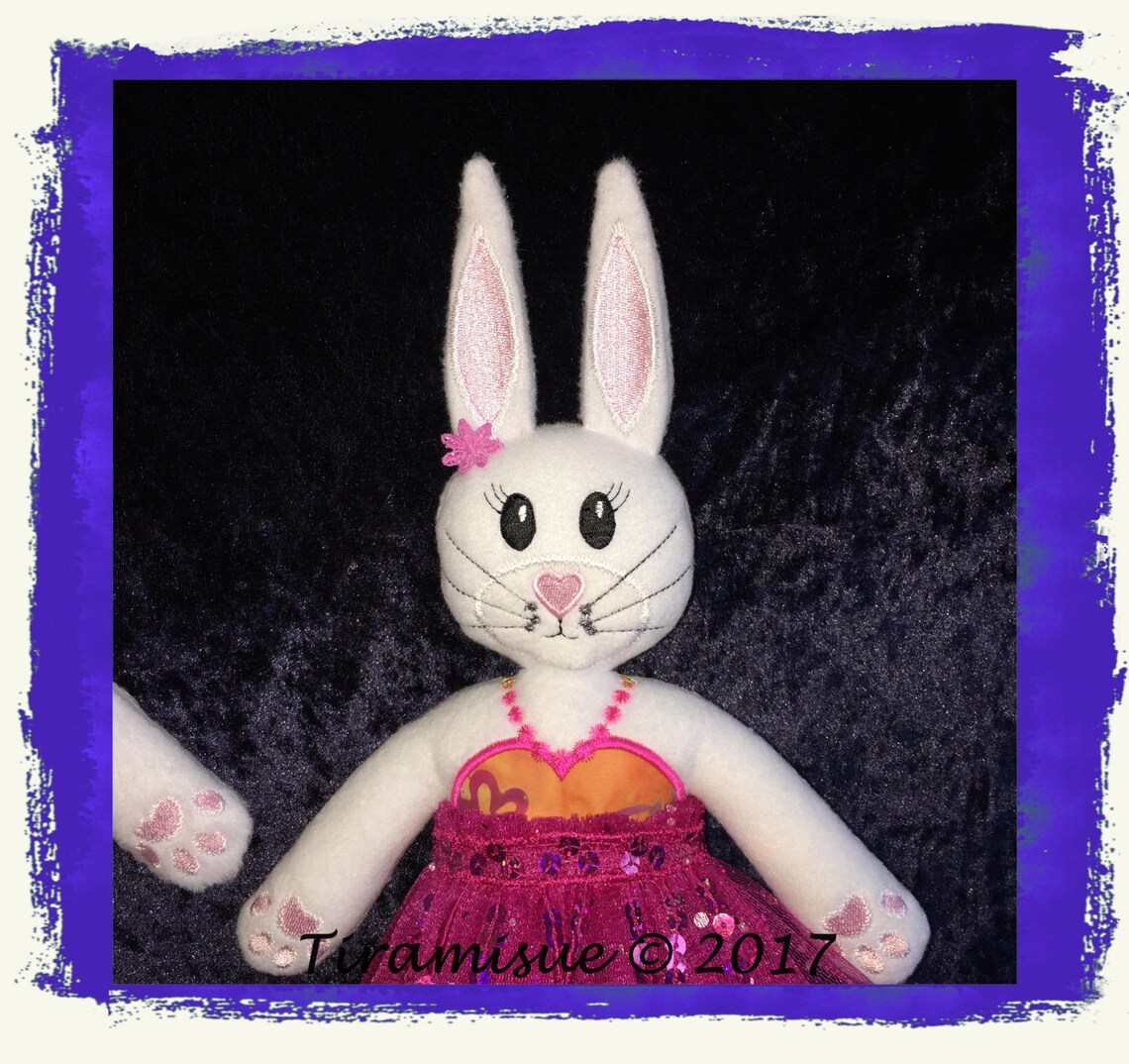 Miss June White Rabbit for the 8x12in/200x300m Hoop - Etsy Australia