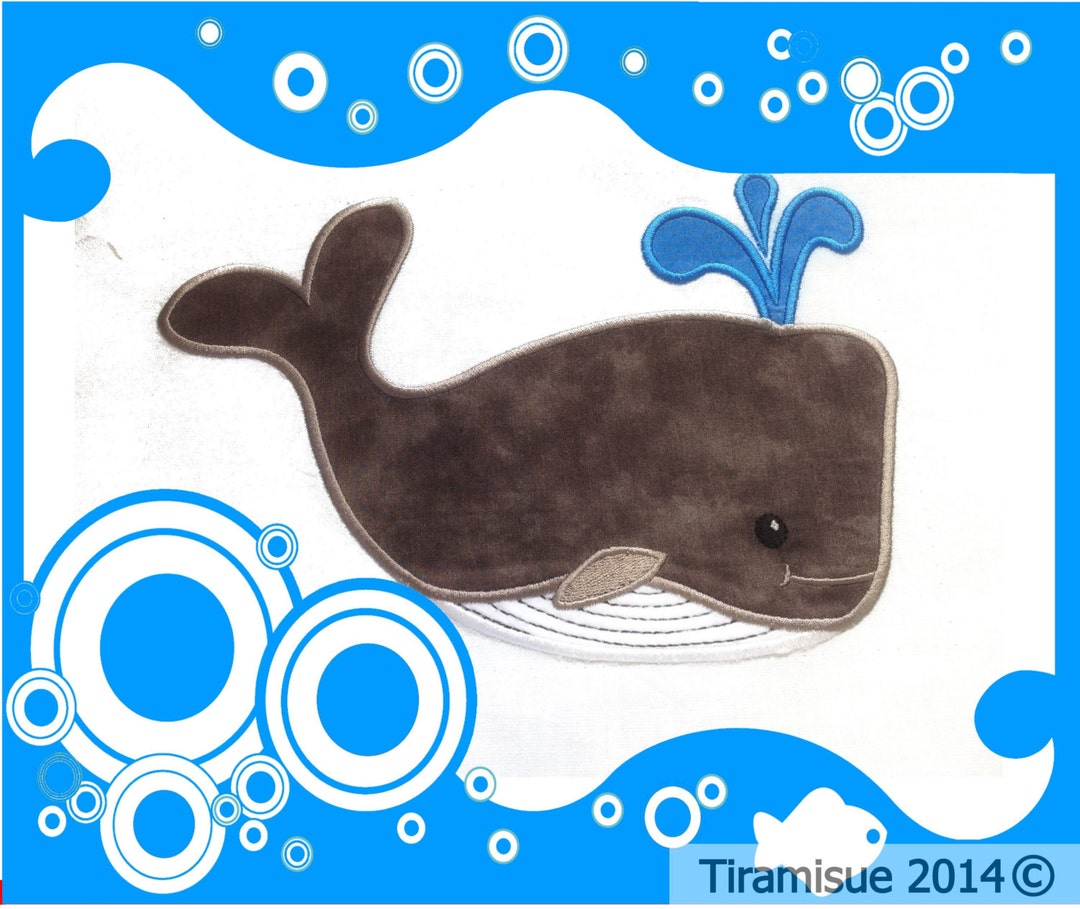 Whale Machine Embroidery Designs - 4 Sizes Complete Set - Etsy