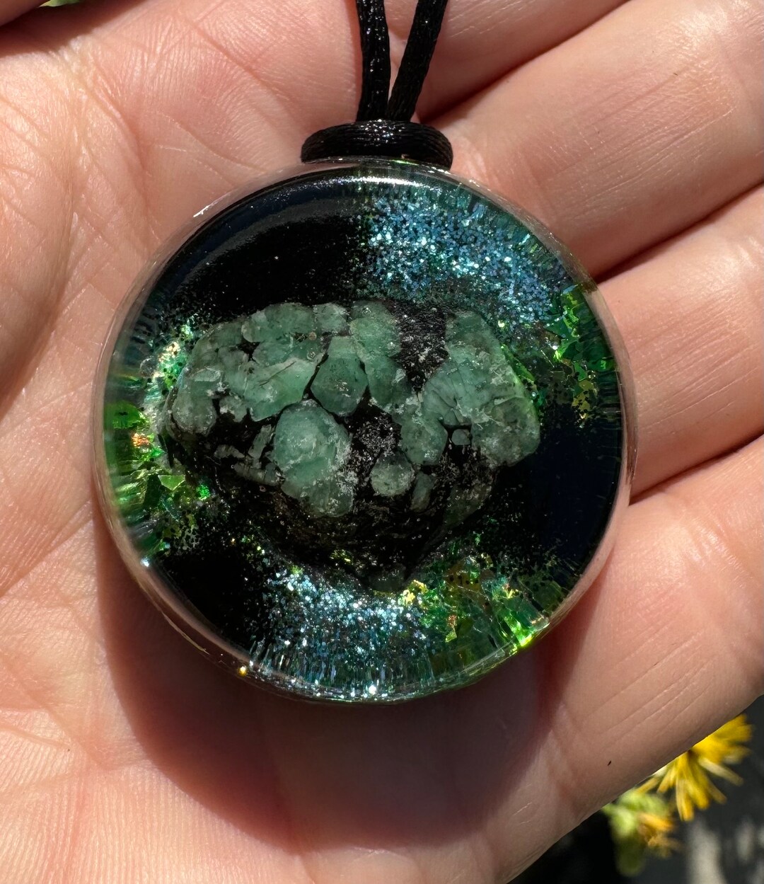 Emerald Stone Orgone Energy Pendant - Etsy