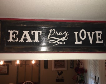 Farmhouse Pray Wood Sign /farmhouse Eat Wood Sign/ Farmhouse Home Decor ...