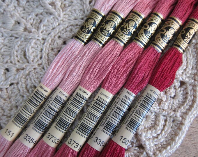 DMC Color Family ~ Dusty Rose (DMC 151, 3354, 3733, 3731, 3350, 150 ...