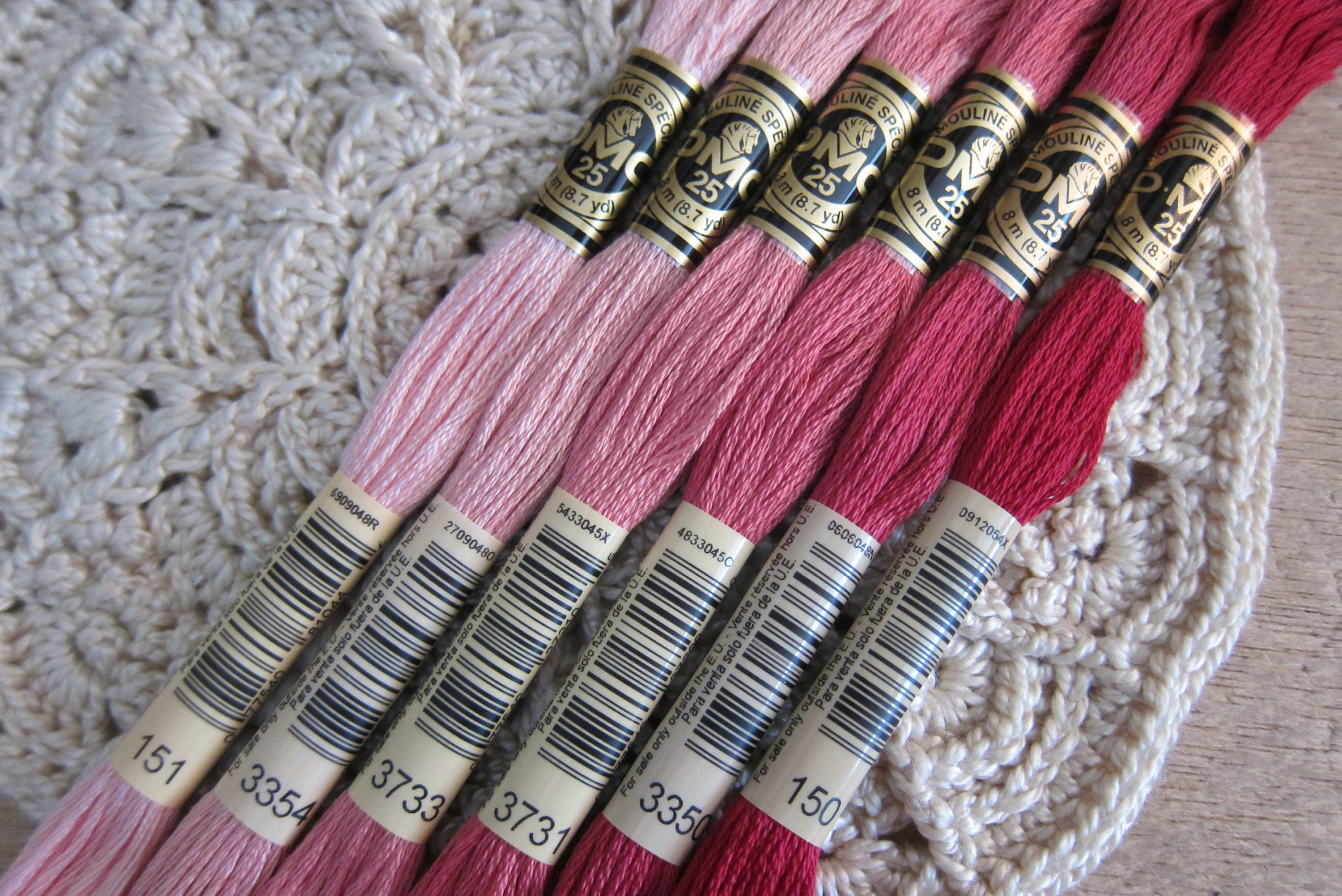 DMC Color Family Dusty Rose DMC 151 3354 3733 3731 | Etsy