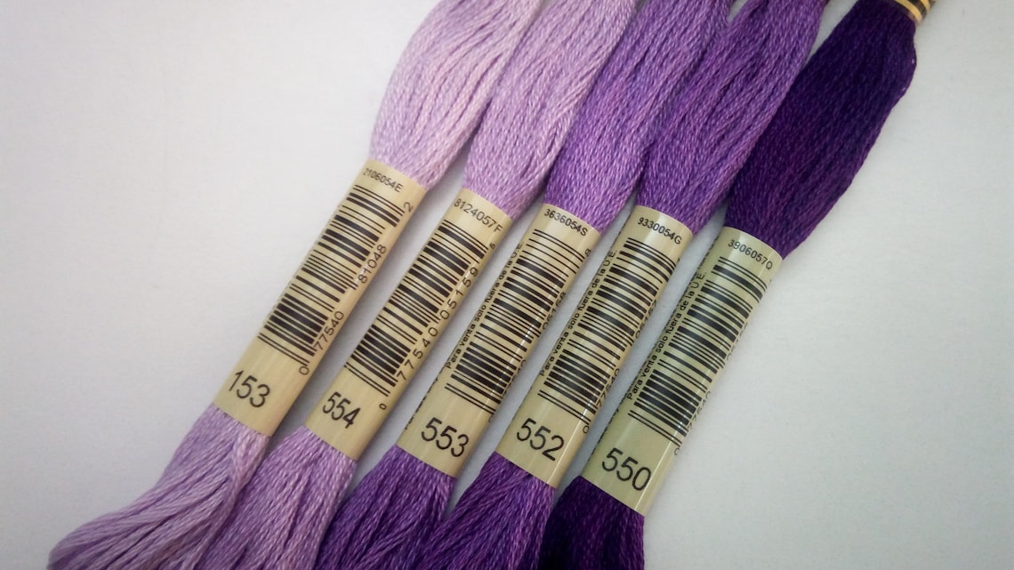 DMC Color Family Violet DMC 153 554 553 552 550 DMC | Etsy