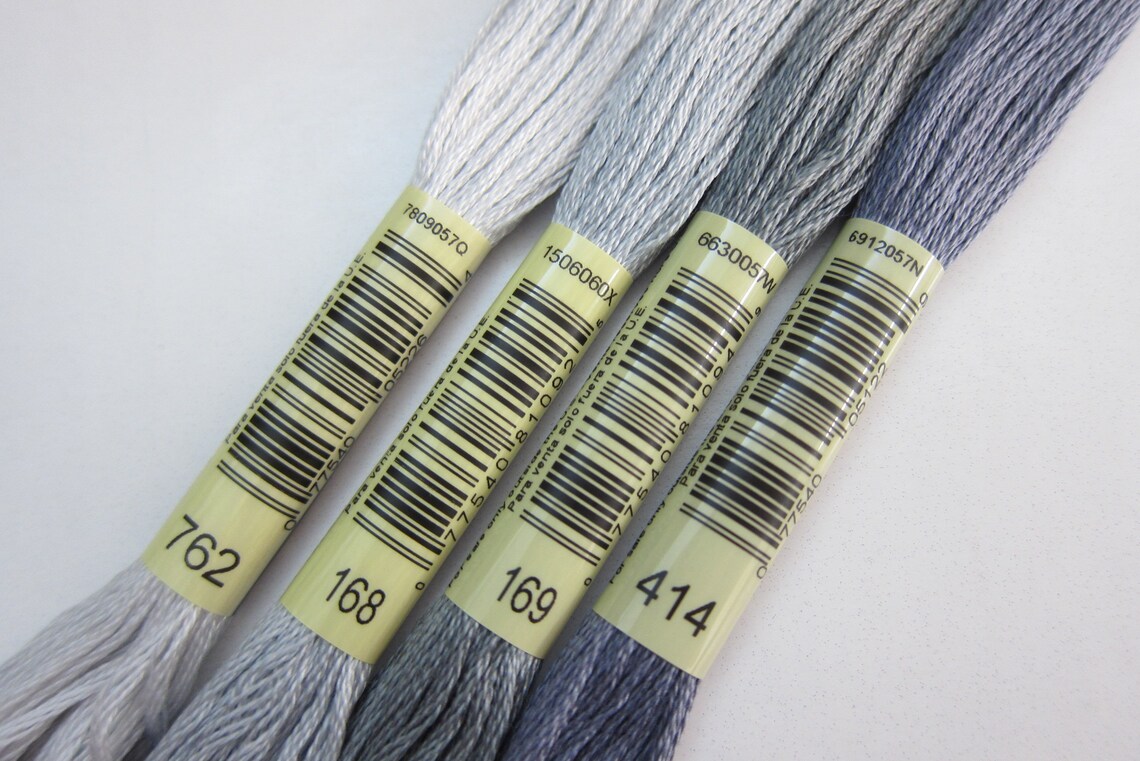 DMC Color Family Silver Gray DMC 168 169 762 414 DMC | Etsy