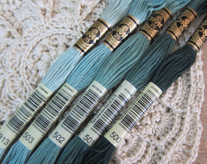 DMC Graduated Shade Set Blue-green DMC 3813, 503, 502, 501, 500 DMC ...