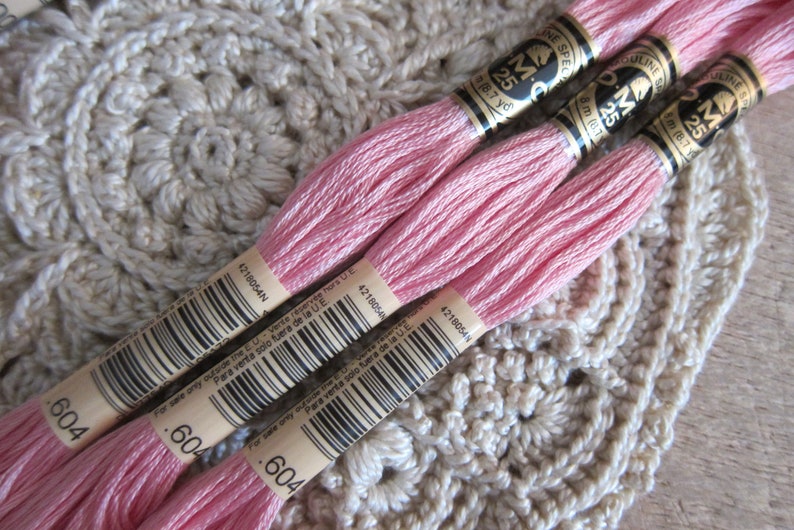 DMC Color Family Cranberry DMC 605 604 603 602 601 | Etsy