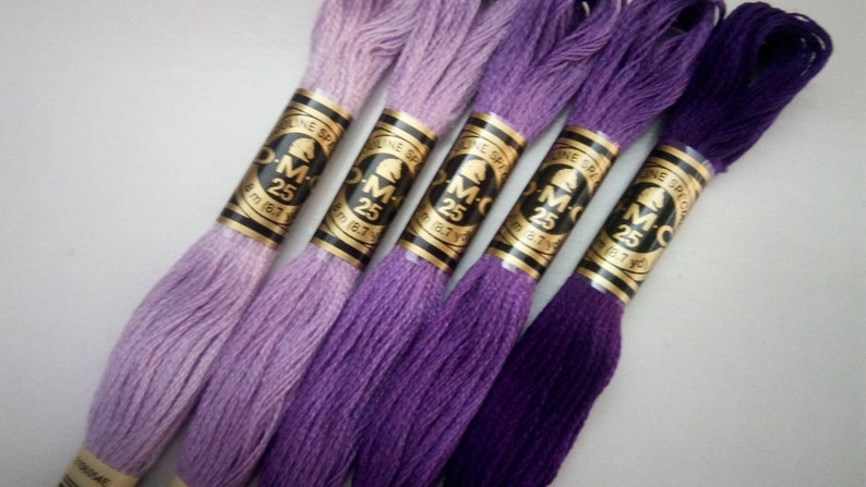 DMC Color Family Violet DMC 153 554 553 552 550 DMC | Etsy