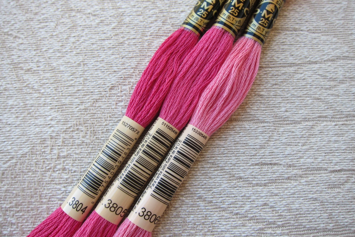 DMC Graduated Shade Set Cyclamen Pink DMC 3806 3805 3804 | Etsy