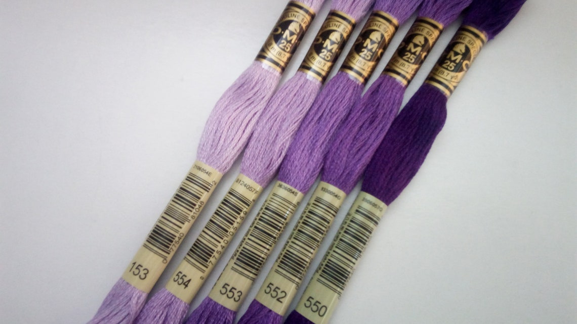 DMC Color Family Violet DMC 153 554 553 552 550 DMC | Etsy