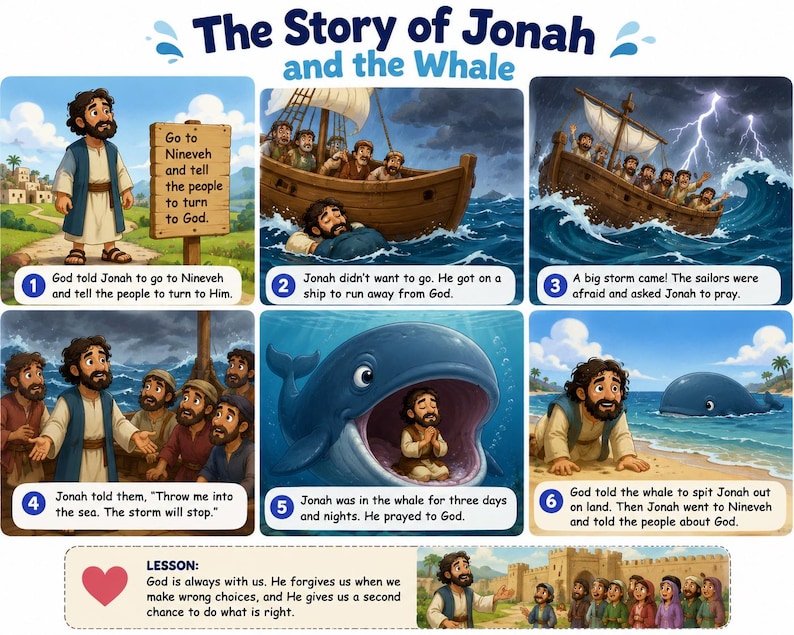 Jonah and Whale Bible Activities for Kids | Printable Worksheets ...