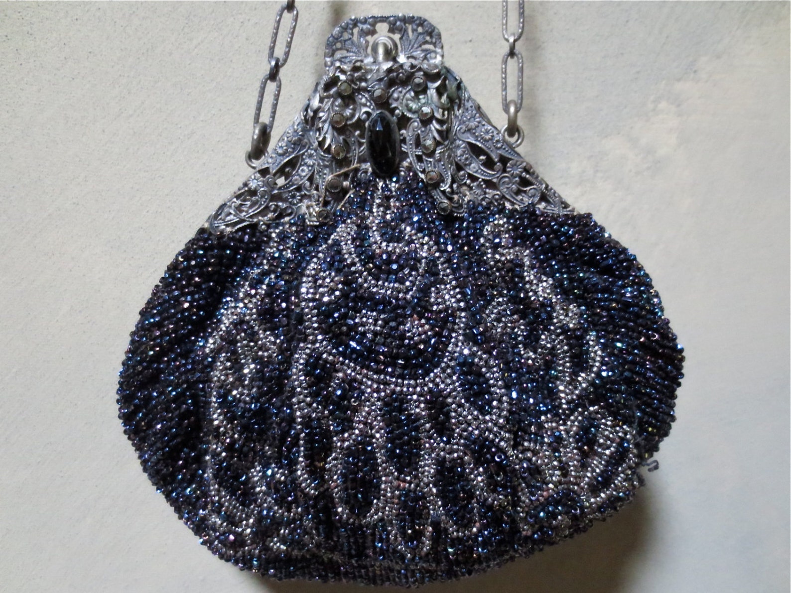 Art Deco 1920's 'trinity Plate' Iridescent Blue & - Etsy