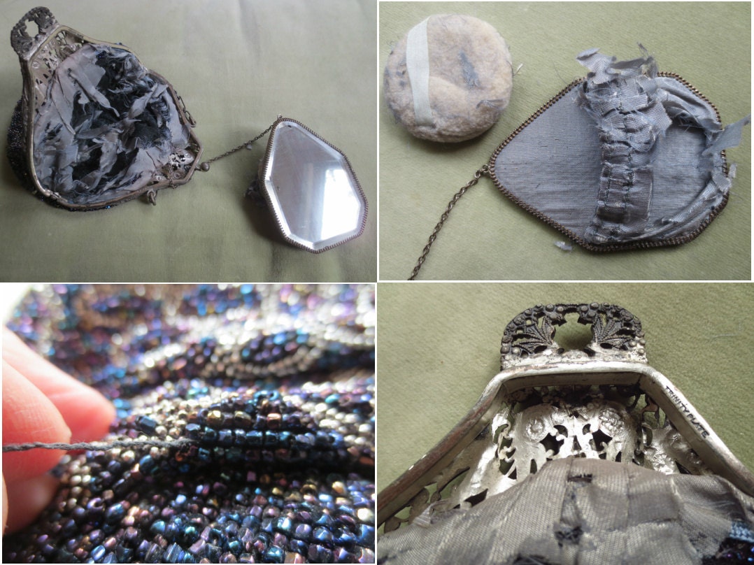 Art Deco 1920's 'trinity Plate' Iridescent Blue & - Etsy