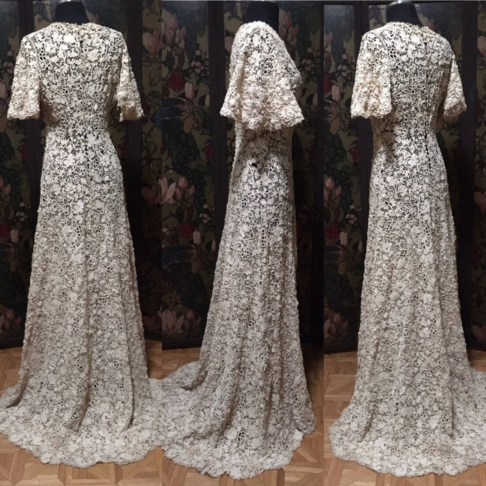 Exquisite OOAK Lush Clones Irish Crochet Lace Wedding Gown - Etsy