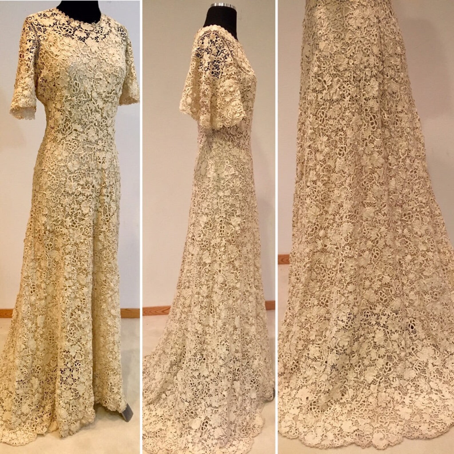 Exquisite OOAK Lush Clones Irish Crochet Lace Wedding Gown - Etsy