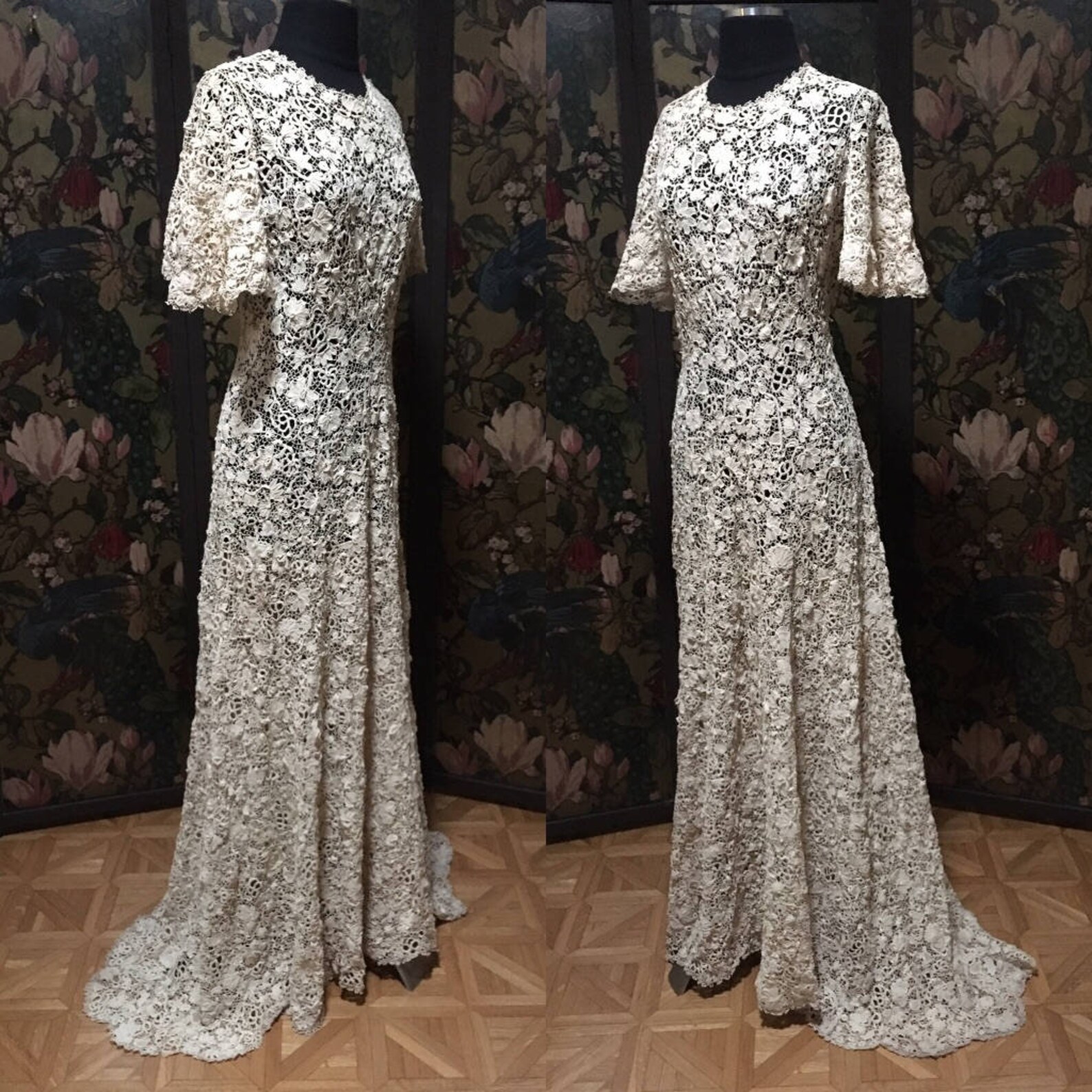 Exquisite OOAK Lush Clones Irish Crochet Lace Wedding Gown - Etsy