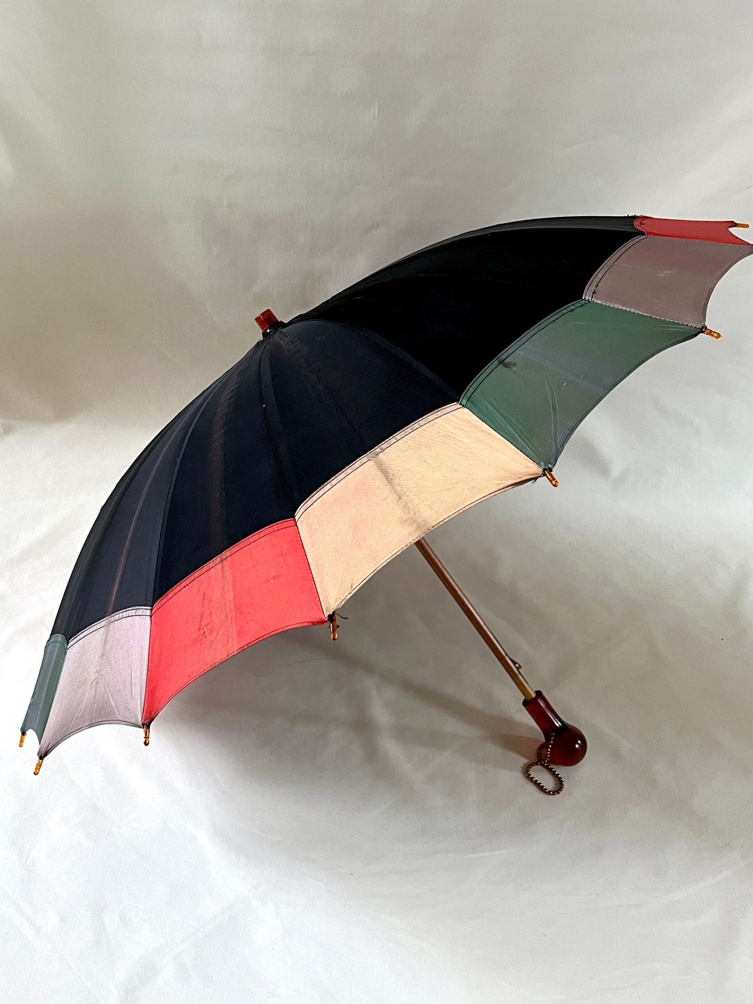 1940's Vintage Color Block 'frame by Finkel' Umbrella With Lucite Resin ...