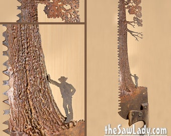 Logging Skidder Metal Saw Wall Art for Lumberjack, Forestry, Arborists ...