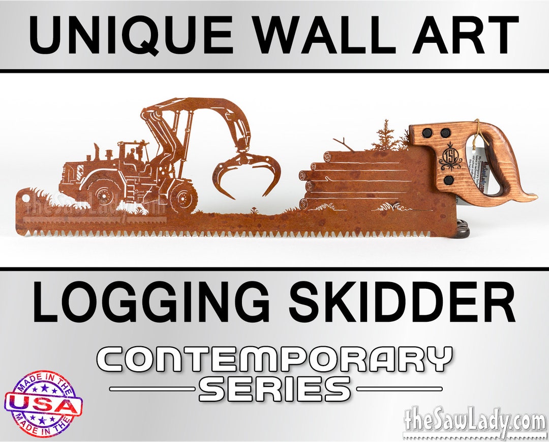 Logging Skidder Metal Saw Wall Art for Lumberjack, Forestry, Arborists ...