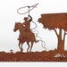Team Roping Horse and Cattle Metal Art Hand (plasma) Cut Handsaw Wall ...