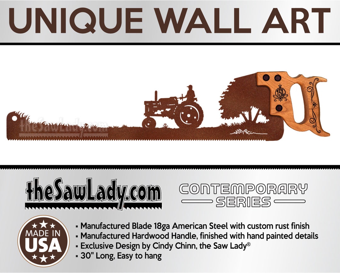 John Deere Tractor - Metal Saw Wall Art Gift for Farmers and Ranchers ...