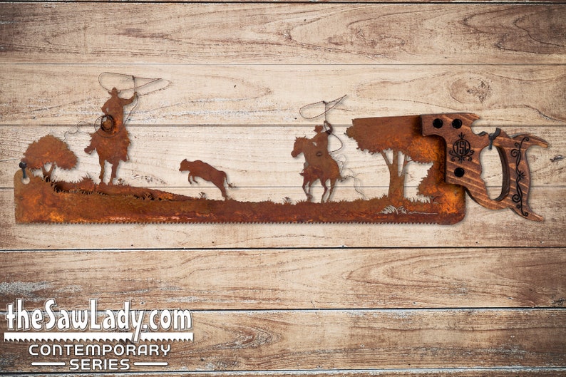 Team Roping Horse and Cattle Metal Art Hand plasma Cut - Etsy