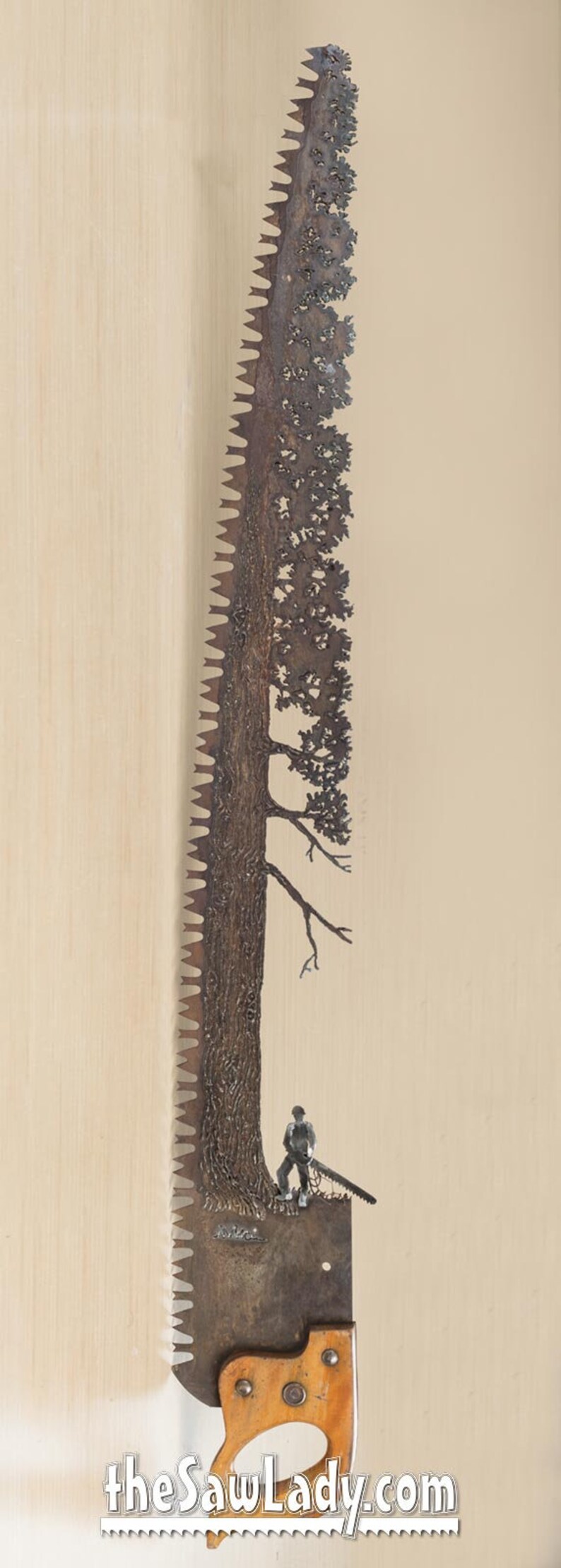 Large Logging Themed Metal Art Rustic Plasma Cut Lumberjack Arborist up ...