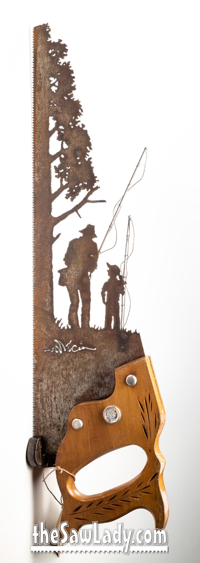 Metal Art Mayberry Fishing Scene Design Hand plasma Cut Hand | Etsy UK