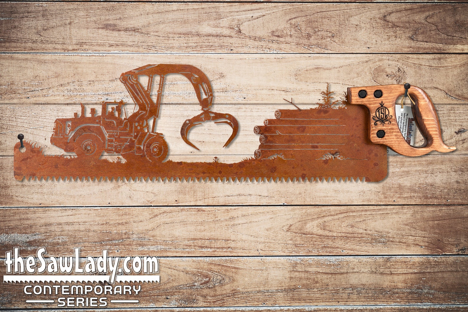 Logging Skidder Metal Saw Wall Art for Lumberjack Forestry | Etsy