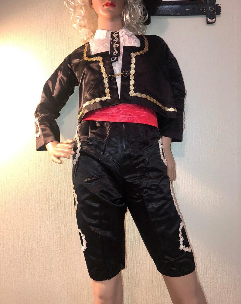 Matador 4 Piece Costume Bolero Jacket Shirt Pants and Red Sash Sequined ...