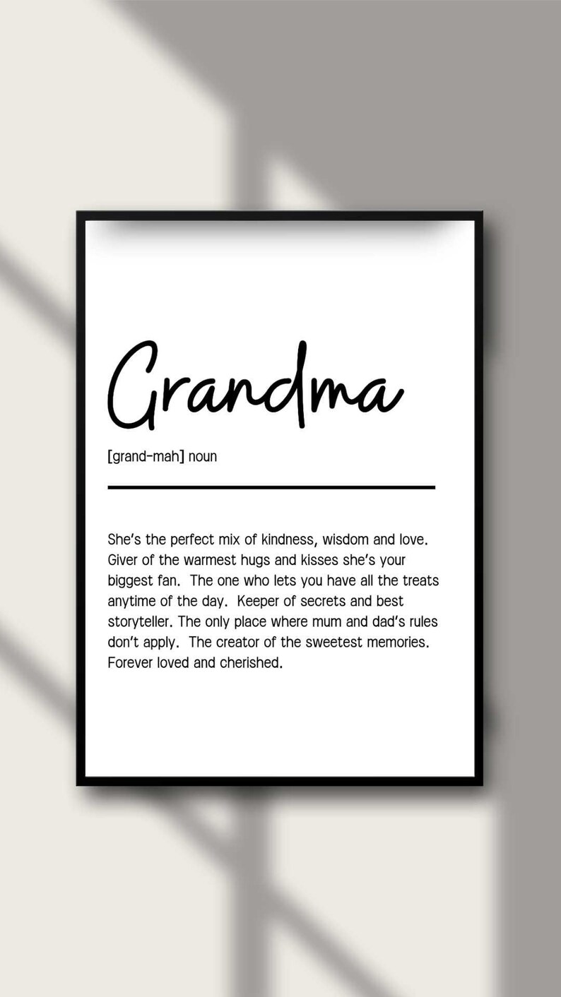 Grandma Definition Art Print Home Decor (digital Download) - Etsy