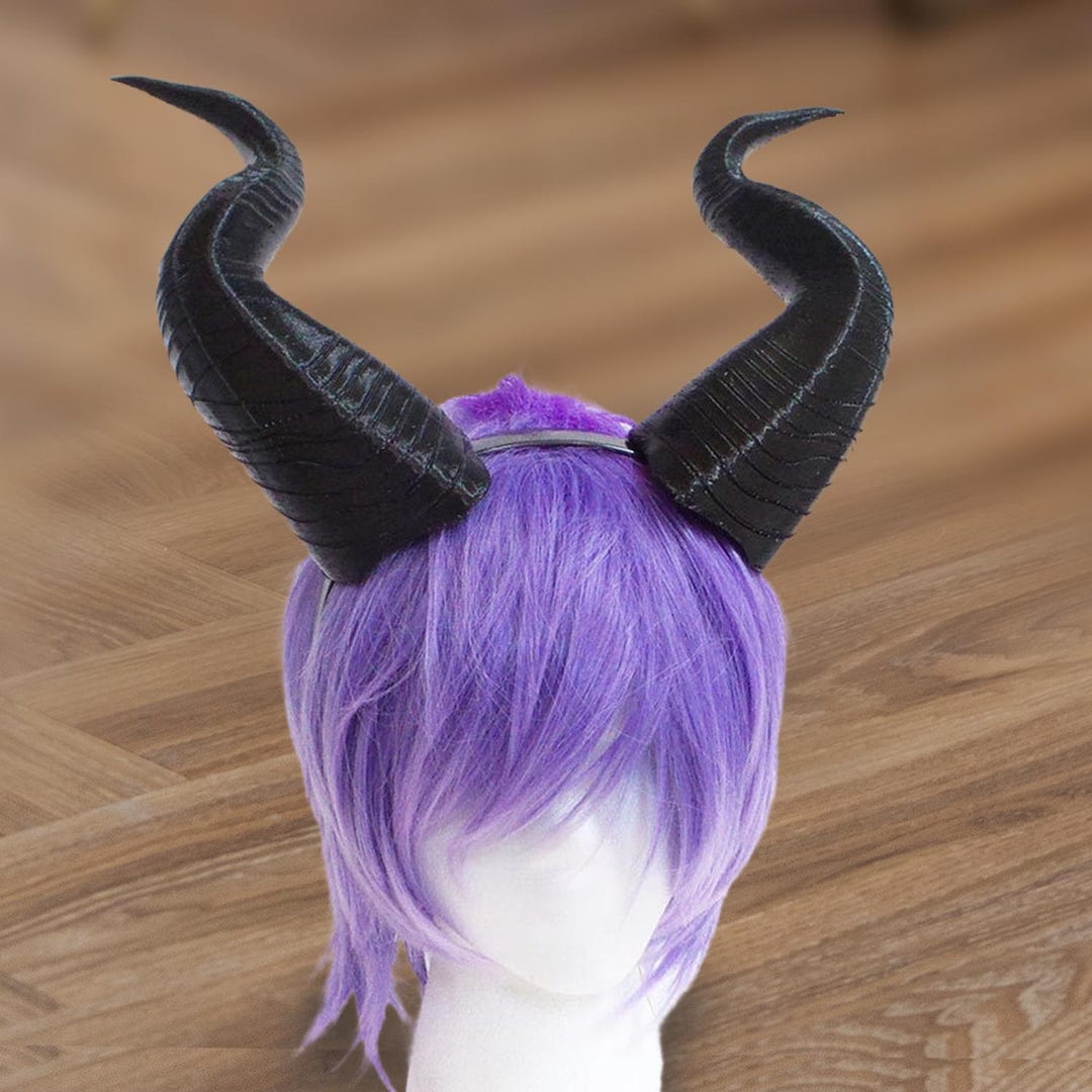 12 Large Curved Horn 3D Printed Maleficent Inspired Horn super Light ...