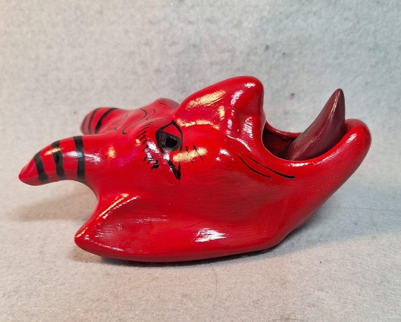 Bright Red DEVIL / KRAMPUS Ceramic Bisque Wall Hanging - Etsy