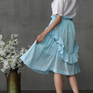 Skirt, Ruffle Skirt, Midi Skirt, Blue Skirt, Flared Skirt, Circle Skirt ...