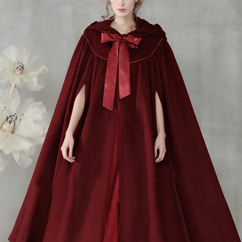 White Wool Cloak Maxi Wedding Cloak Hooded Cloak White - Etsy Canada